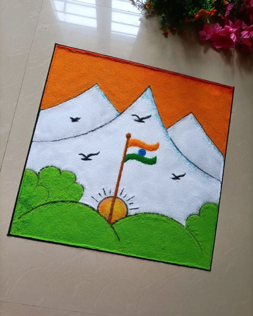 Best 100+ Independence Day Rangoli » Mixing Images