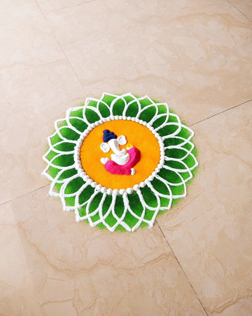 Best 500+ Ganesh Chaturthi Rangoli » Mixing Images